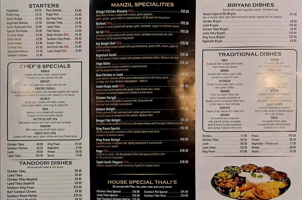 Manzil gold. MENU & OFFERS